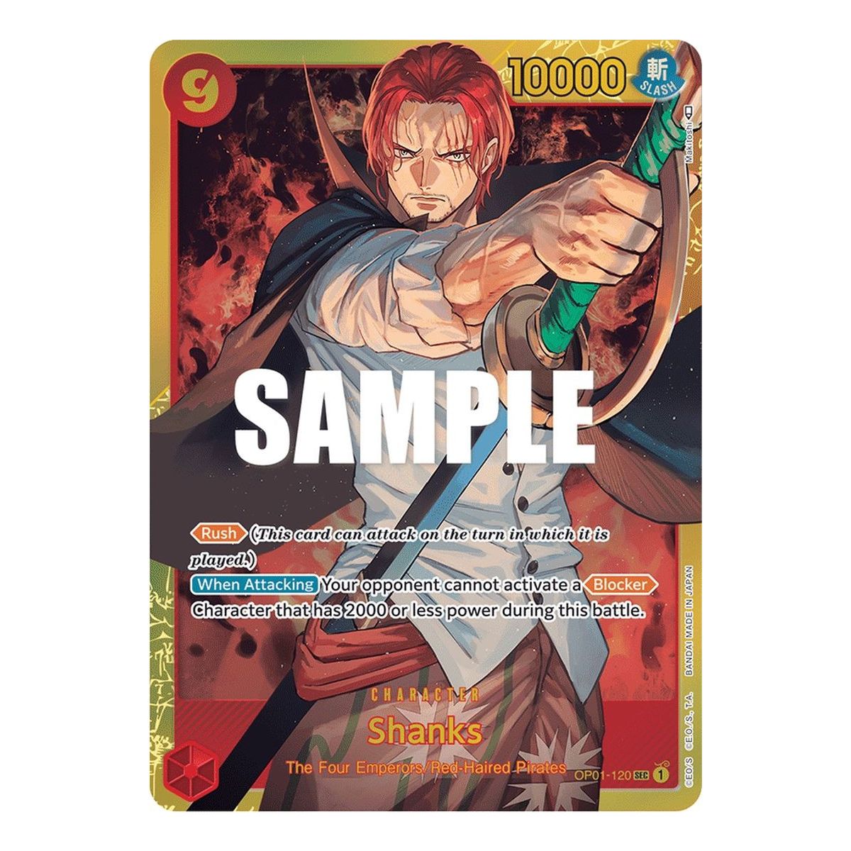 Romance Dawn Set Card One Piece Card Game SEC Shanks OP01-120 - Romance ...
