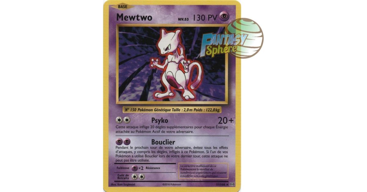 Mewtwo - Rare 51/108 - XY 12 Evolutions - Fantasy Sphere