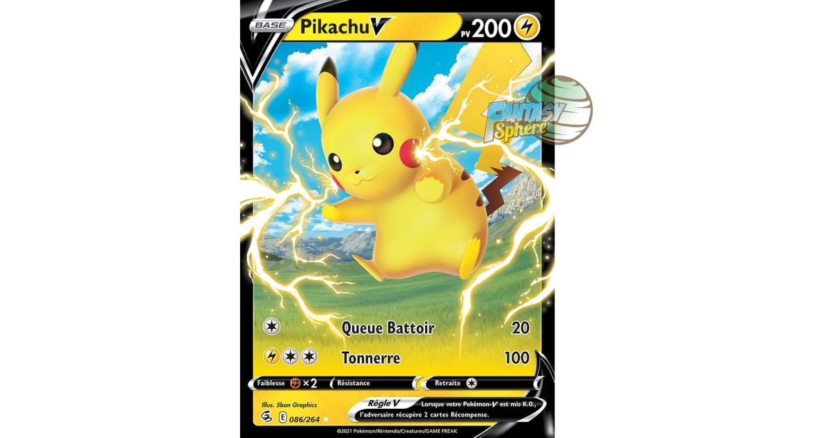 Pikachu V - Ultra Rare 86/264 - Fusion Fist Sword and Shield - Fantasy ...