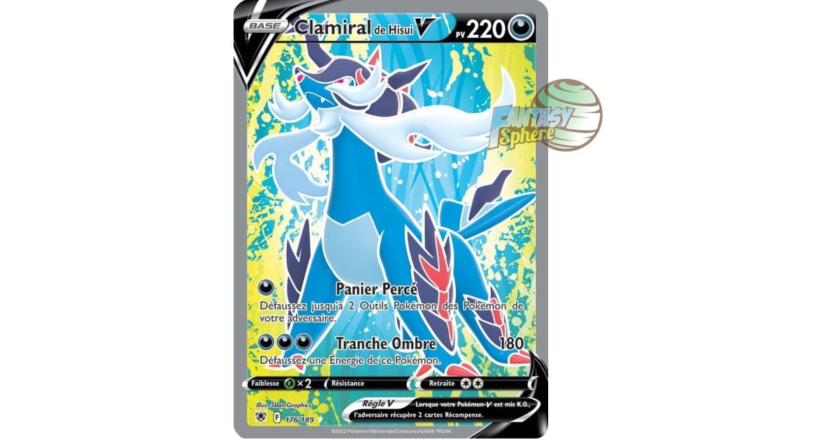 Clamiral of Hisui V - Full Art Ultra Rare 176/189 - Sword and Shield ...