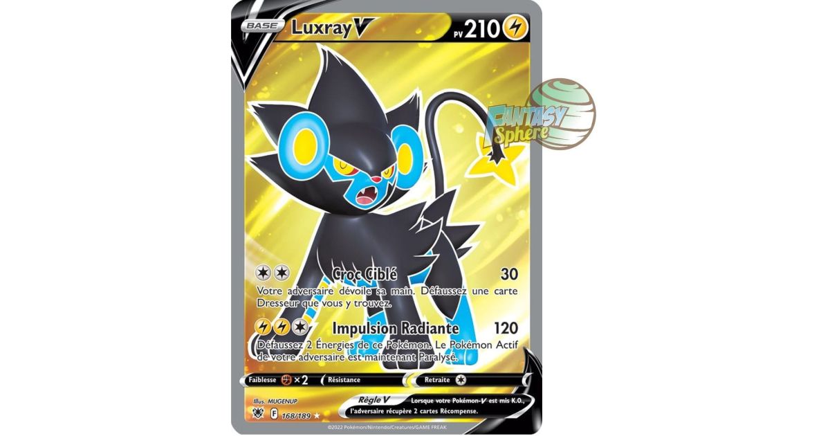 Pokémon - Luxray V - Full Art Ultra Rare 168/189 - Sword and Shield ...