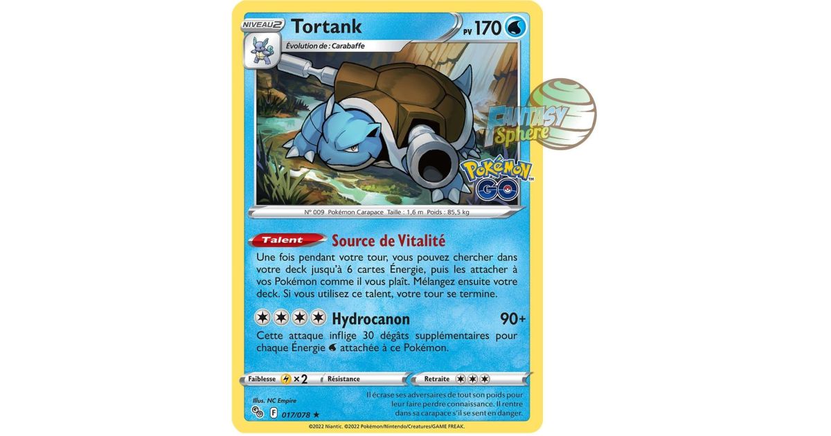 Tortank - Holo Rare 17/78 - Sword and Shield Pokemon GO - Fantasy Sphere