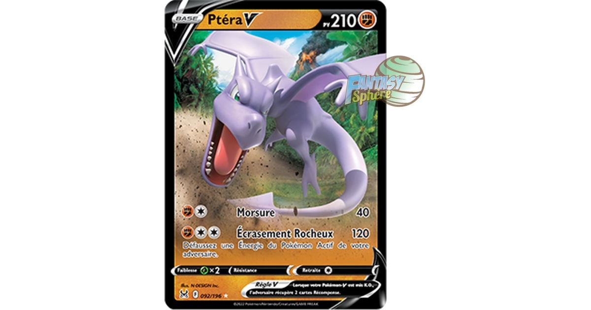 Ptera V - Ultra Rare 92/196 - Sword and Shield 11 Lost Origin - Fantasy ...