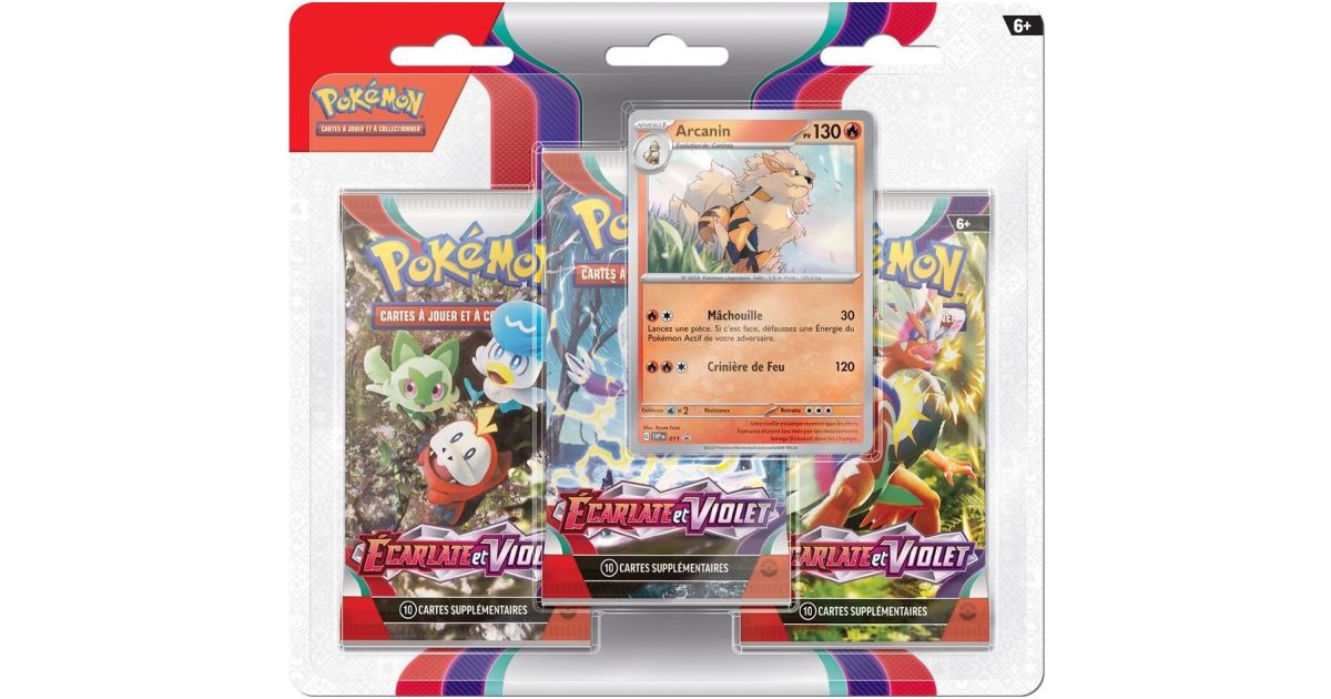 Pokémon - Arcanine Tri-Pack - Scarlet and Violet [SV1][EV01] - FR ...