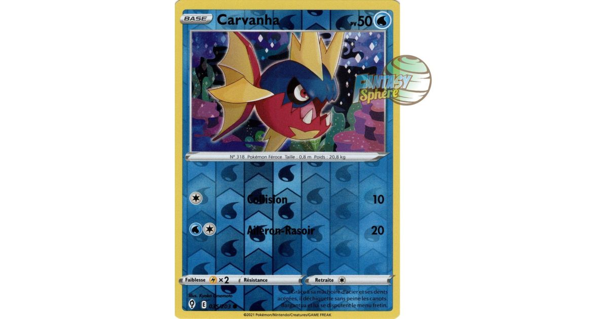 Carvanha - Reverse 35/203 - Sword and Shield 7 Evolution Celeste ...