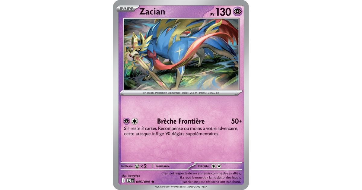 Zacian - Holo Rare 45/94 - Mega Evolution 2 Phantasmagorical Flames ...